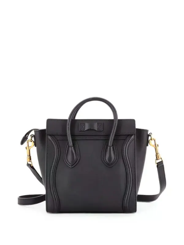 Celine Luggage Bag Smooth Leather Nano Crossbody Bag - Black