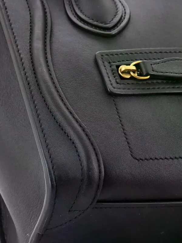 Celine Luggage Bag Smooth Leather Nano Crossbody Bag - Black