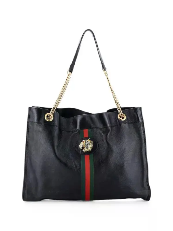 Gucci Rajah Chain Leather Large Tote Bag