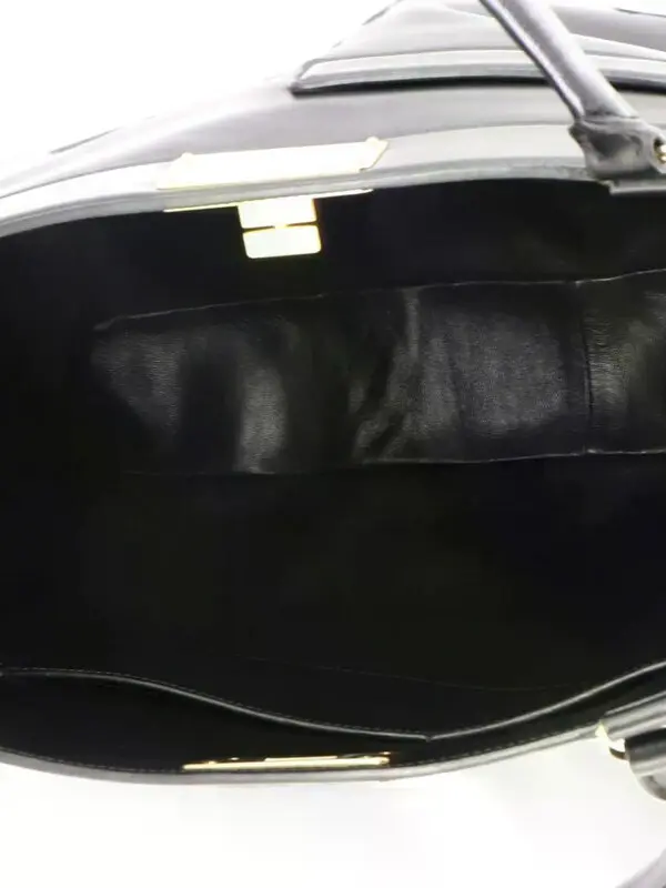 Prada Frame Lock Leather Large Tote Bag