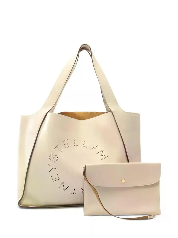 Stella McCartney Perforated Logo Tote Bag - Neutrals