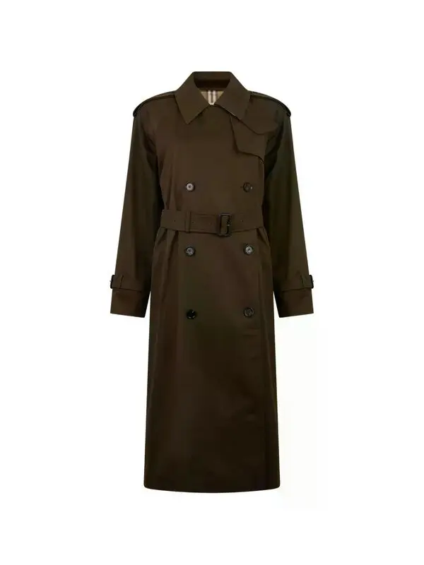 Burberry Double-breasted Belted Trench Coat - Brown