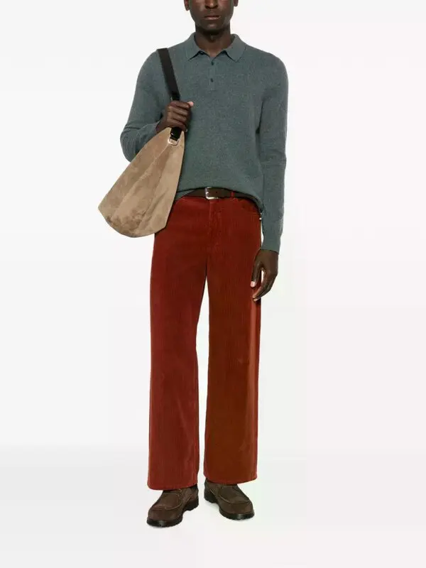 Eric Bompard Long-sleeve Button-placket Polo Shirt