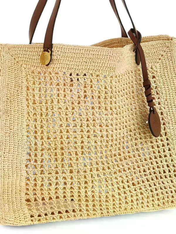 Mulberry Crochet Woven-raffia Tote Bag