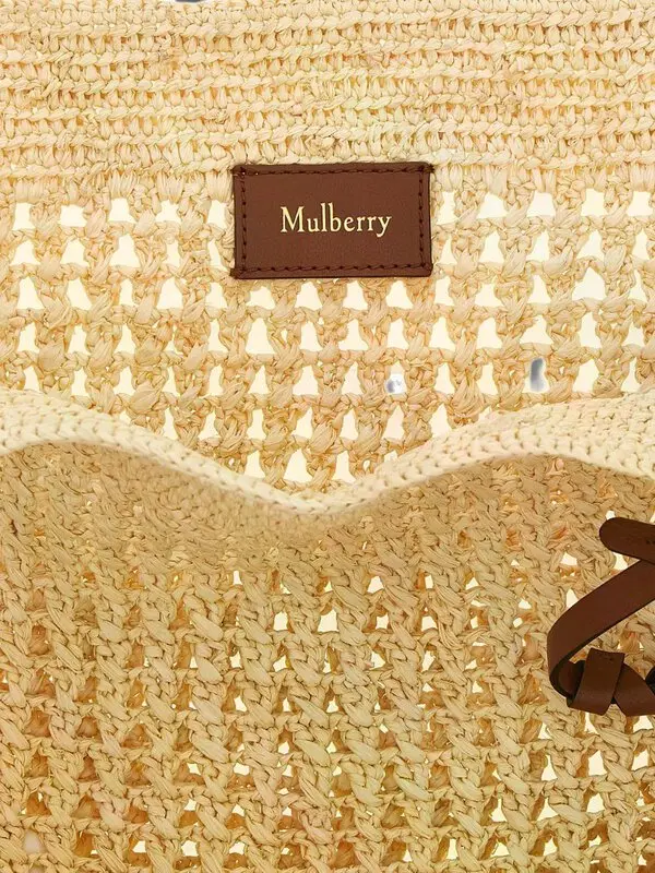 Mulberry Crochet Woven-raffia Tote Bag
