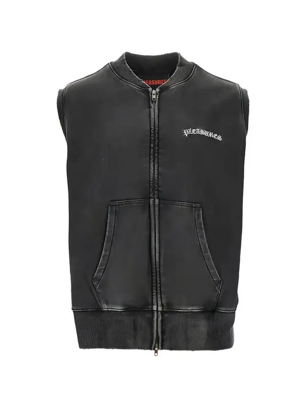PLEASURES Faded Effect Zip-up Sweatshirt