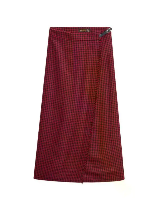 Woolrich Checked Wraparound Midi Skirt