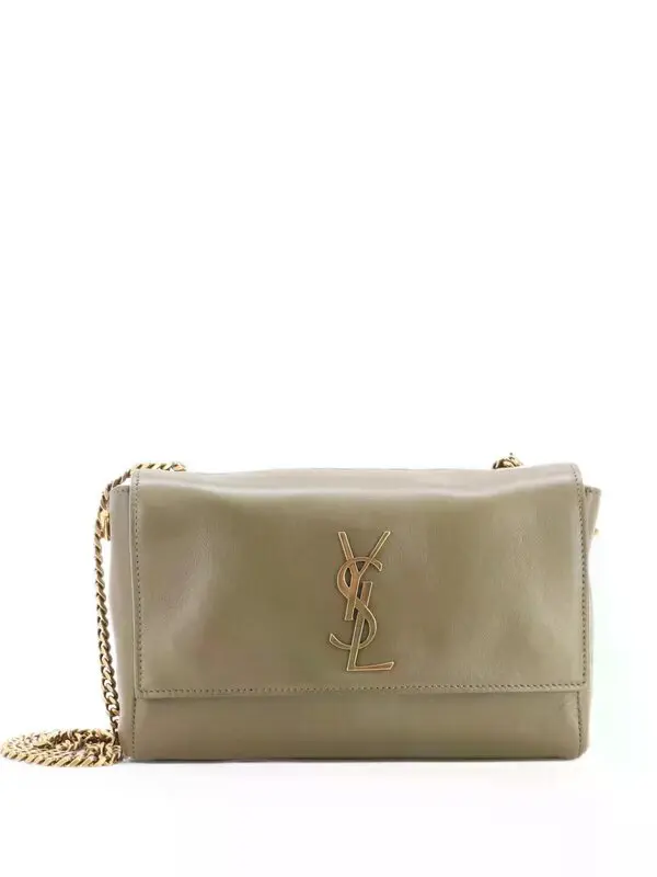 Saint Laurent Classic Monogram Reversible Shoulder Bag Suede Small Crossbody Bag - Green
