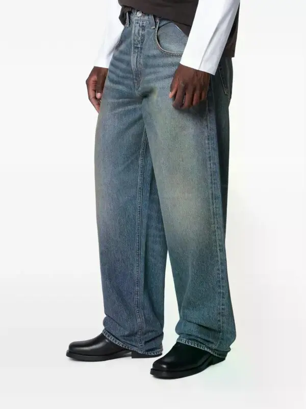 AGOLDE Faded Whiskered Loose-fit Jeans - Blue