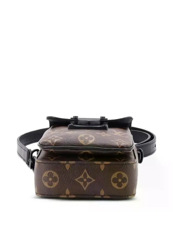 LOUIS VUITTON S Lock Vertical Wearable Wallet Macassar Monogram Canvas Crossbody Bag