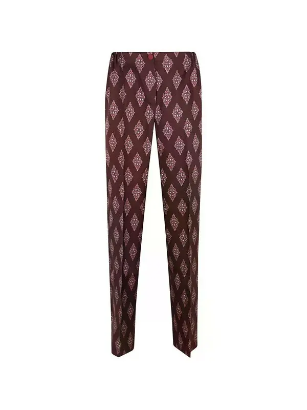 F.R.S FOR RESTLESS SLEEPERS Coll Diamond-print Trousers - Brown