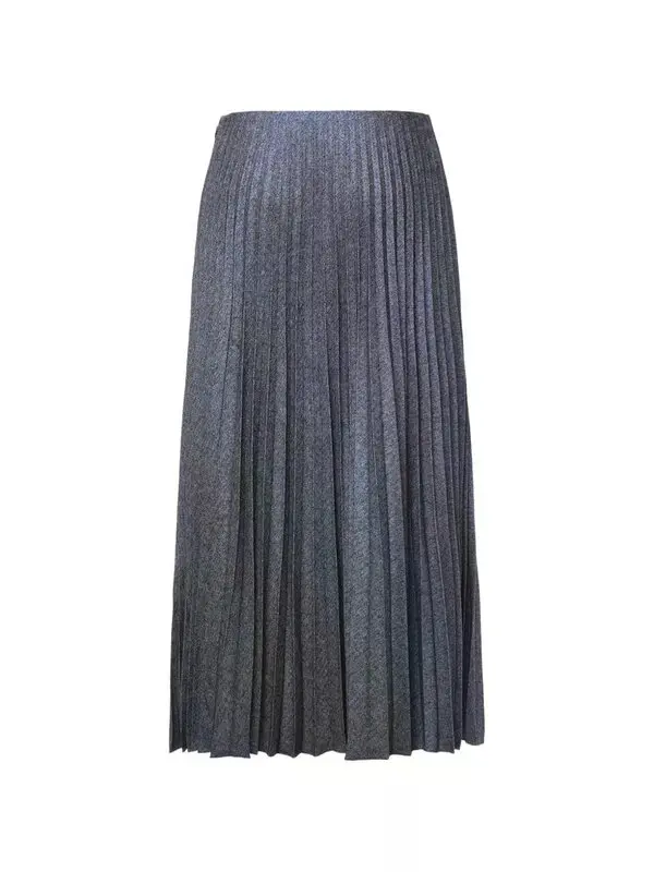 GENNY Pleated Metallic-effect Midi Skirt - Blue