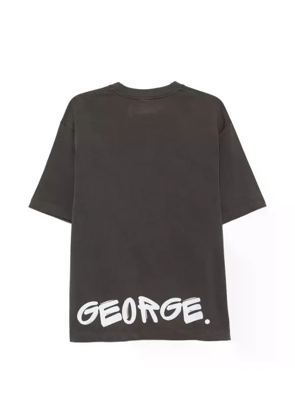 GEORGE. Slogan-print Drop-shoulder T-shirt
