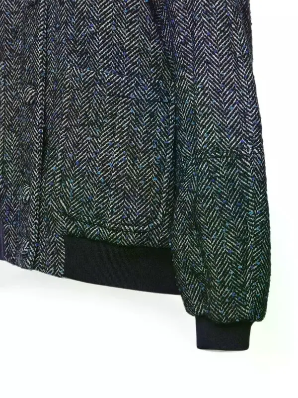 GENNY Herringbone-pattern Bomber Jacket