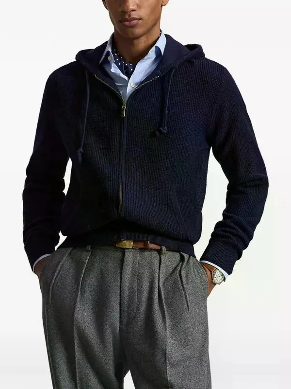 Polo Ralph Lauren Waffle-knit Wool-cotton Hooded Sweater
