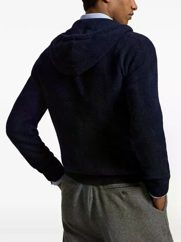 Polo Ralph Lauren Waffle-knit Wool-cotton Hooded Sweater