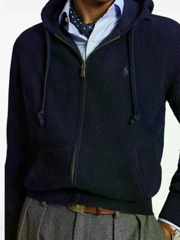 Polo Ralph Lauren Waffle-knit Wool-cotton Hooded Sweater