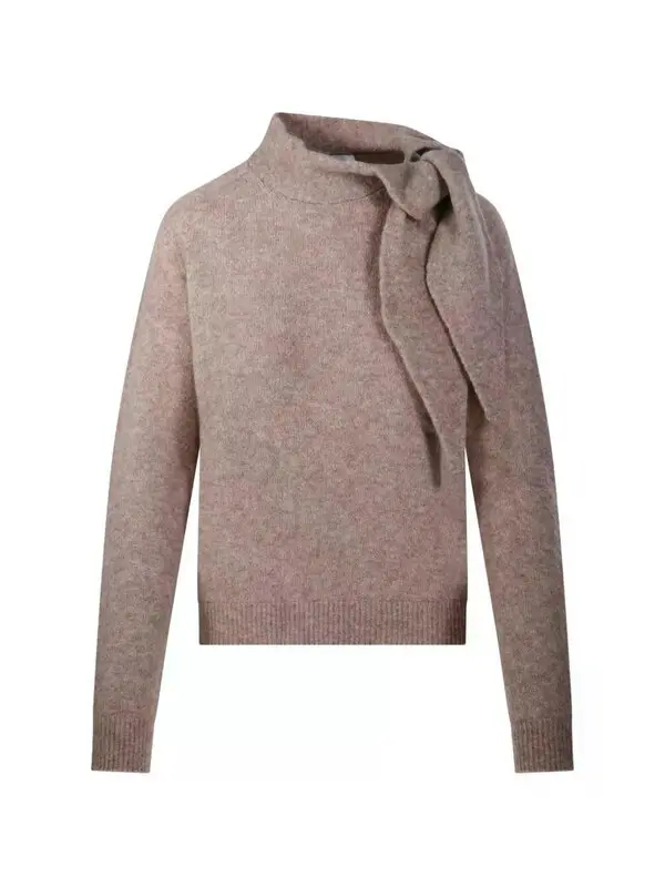 ROBERTO COLLINA Tie-neck Ribbed-detail Sweater
