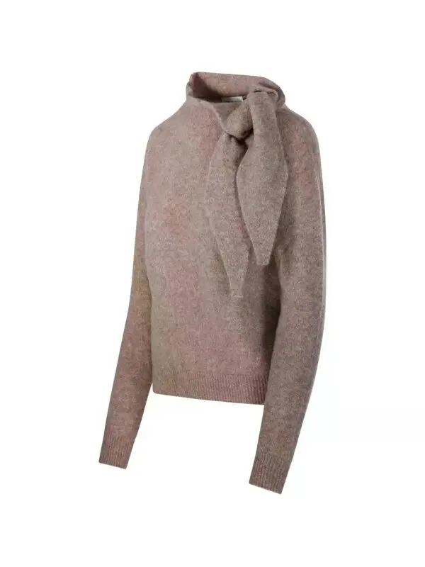 ROBERTO COLLINA Tie-neck Ribbed-detail Sweater