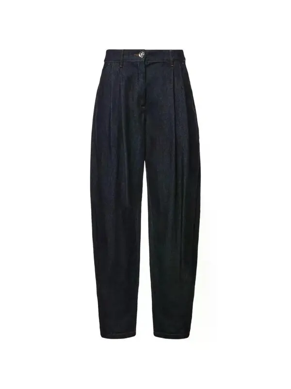 GENNY Pleated Tapered-leg Jeans