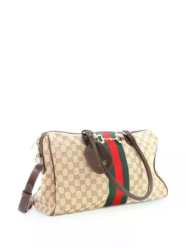Gucci Borsetto Boston Bag Gg Canvas Large Handbag