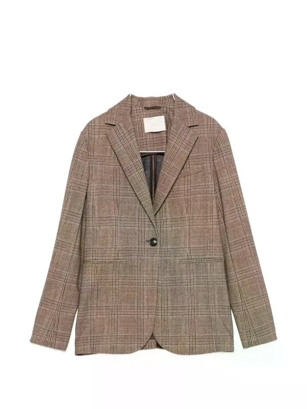 CIRCOLO 1901 Check-print Single-breasted Blazer - Brown
