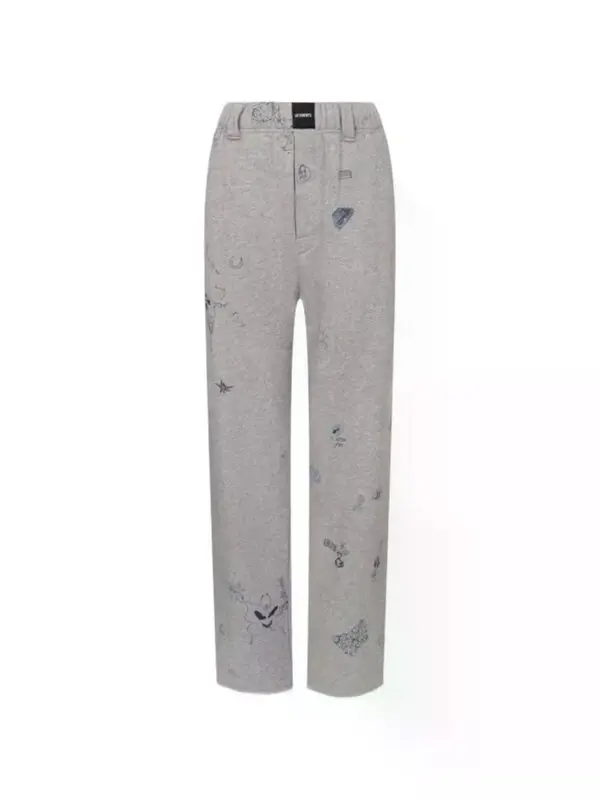 Vetements Scribble-print Trousers - Grey