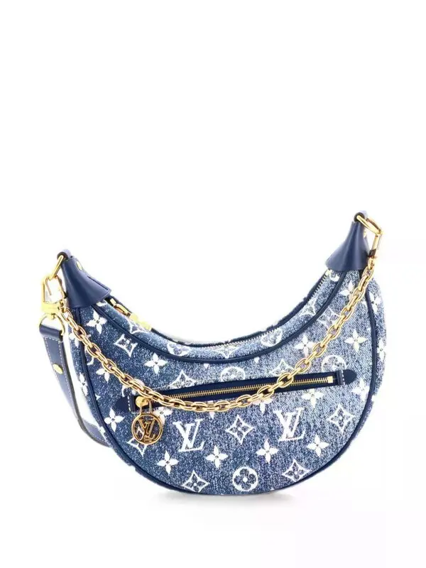 LOUIS VUITTON Loop Handbag Monogram Jacquard Denim Hobo Bag - Blue