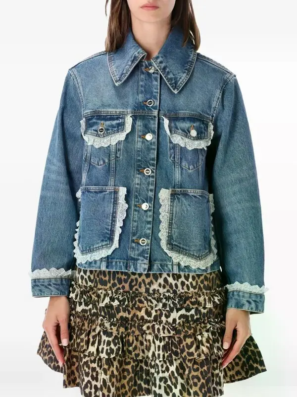 GANNI Jacket In Rigid Denim - Blue