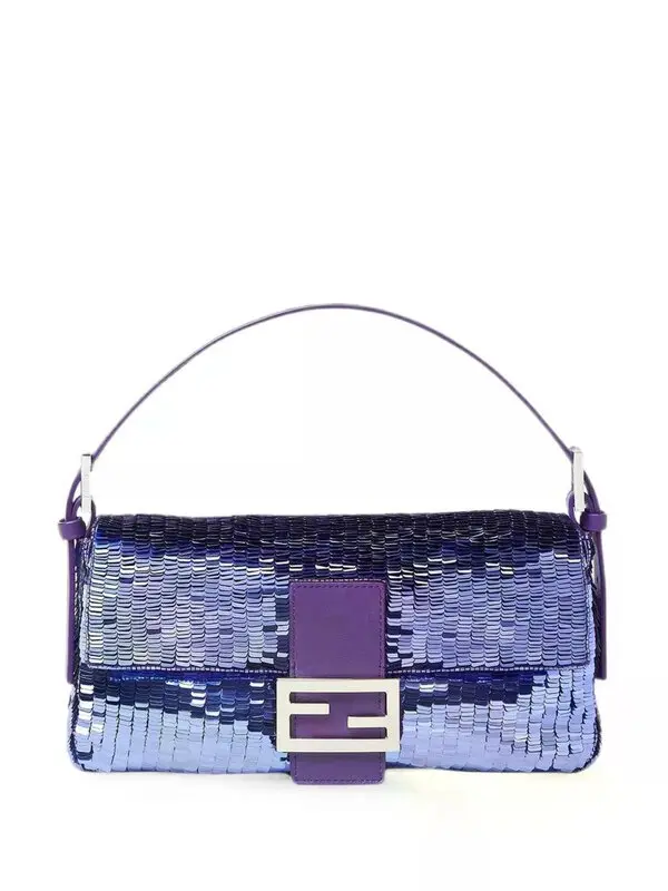 Fendi Baguette 26424 Sequinned Bag - Purple