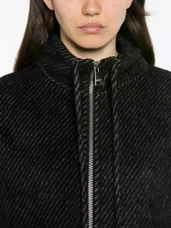 ERMANNO FIRENZE Drawstring-neck Ribbed-knit Jacket