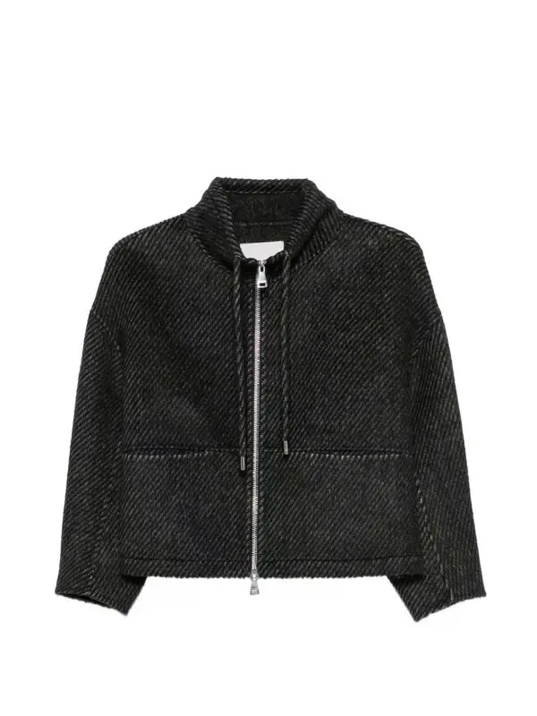 ERMANNO FIRENZE Drawstring Neck Ribbed-knit Jacket