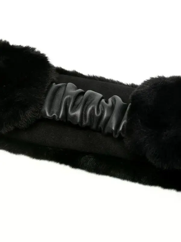 Apparis Eleni Faux-fur Elasticated Headband - Black