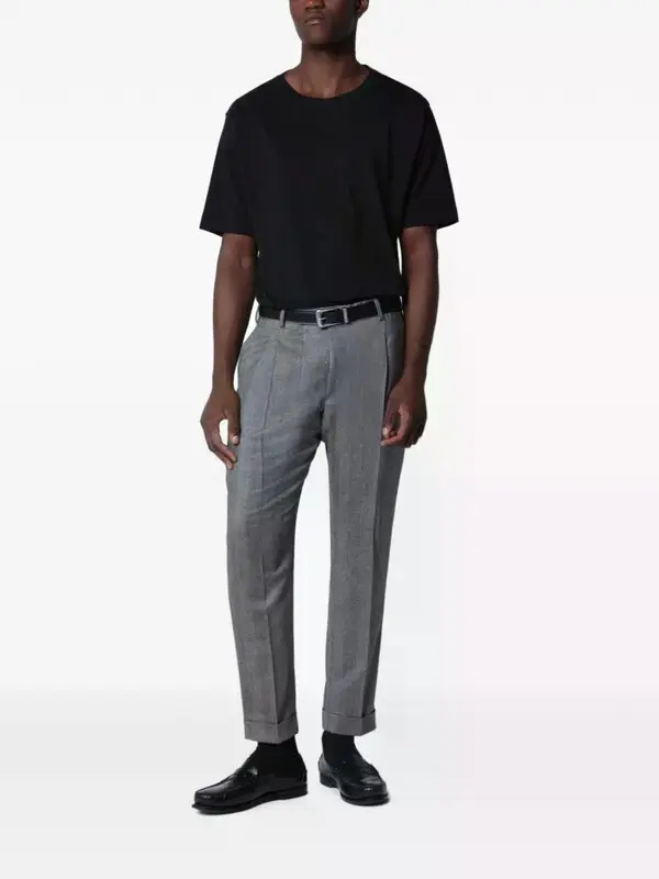 PT TORINO Herringbone-pattern Pleated Trousers