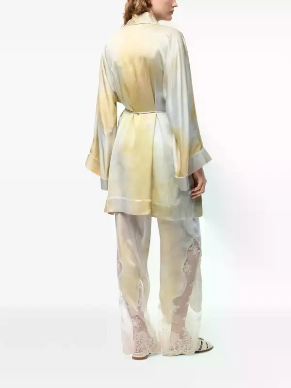 Pinko Gradient Satin Kimono With Belt