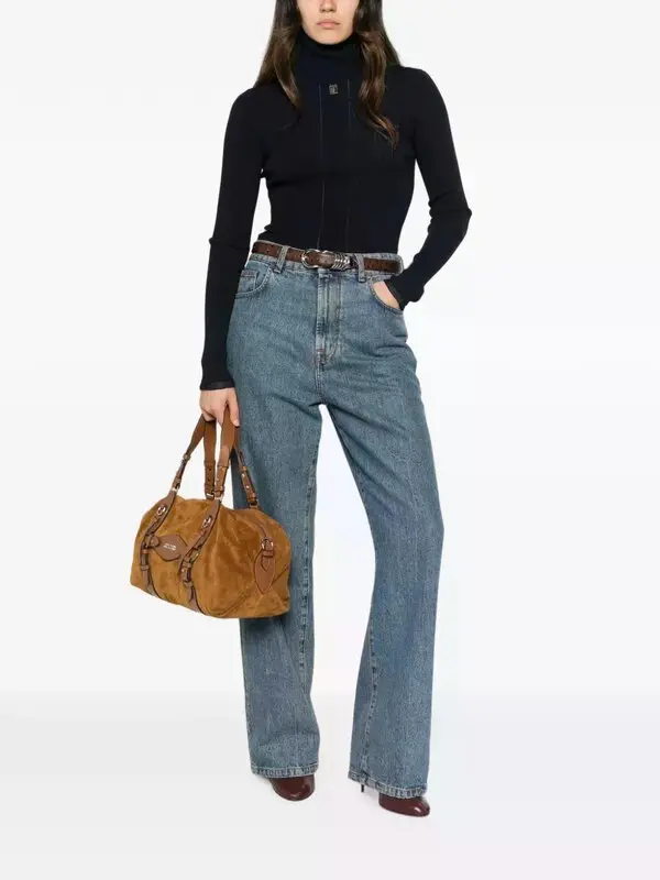 Elisabetta Franchi Logo-plaque Roll-neck Sweater - Blue