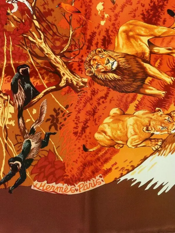 Hermès 2010s Africa Silk Scarf