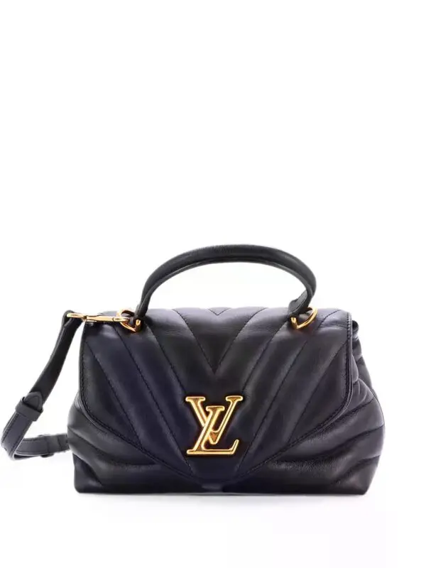LOUIS VUITTON New Wave Hold Me Top Handle Bag Quilted Leather Satchel - Black