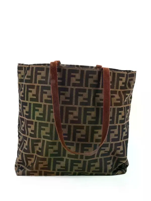 Fendi Shopping Zucca Coated Canvas Medium Tote Bag - Brown