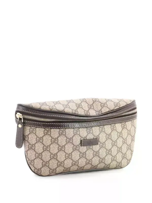 Gucci Gg Coated Canvas With Leather Small Belt Bag
