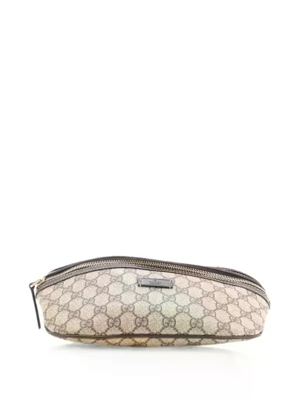 Gucci Gg Coated Canvas With Leather Small Belt Bag