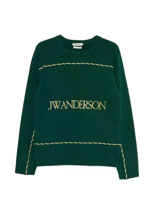 JW Anderson Logo Embroidered Wavy-stitch Sweater