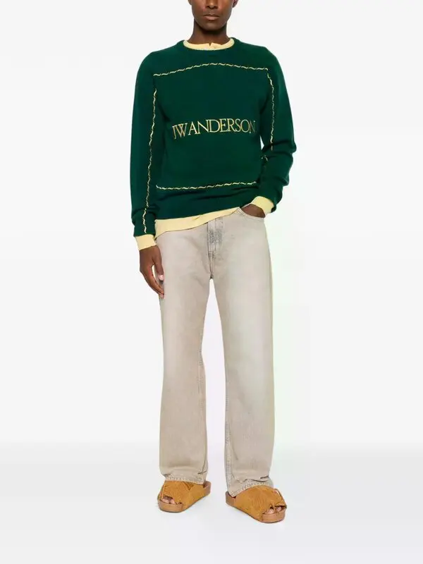JW Anderson Logo Embroidered Wavy-stitch Sweater