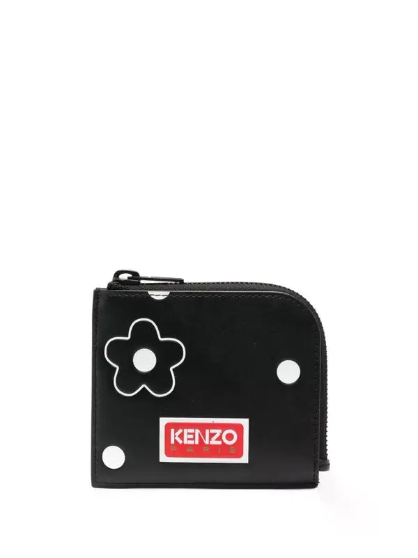 Kenzo Floral-print Calf-leather Wallet - Black