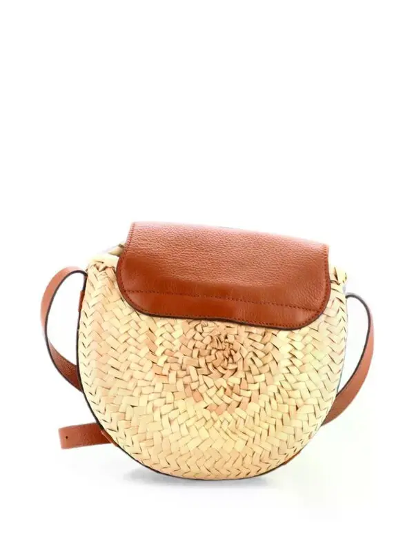 Chloé Marcie Basket Raffia And Leather Small Crossbody Bag