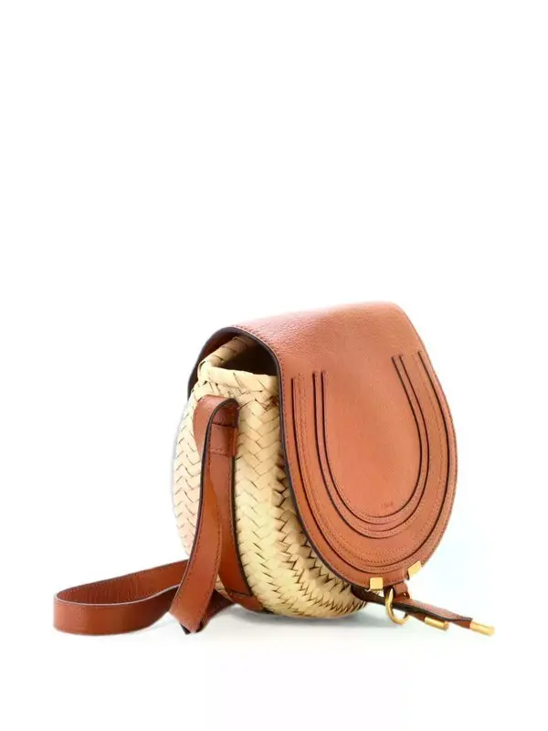 Chloé Marcie Basket Raffia And Leather Small Crossbody Bag