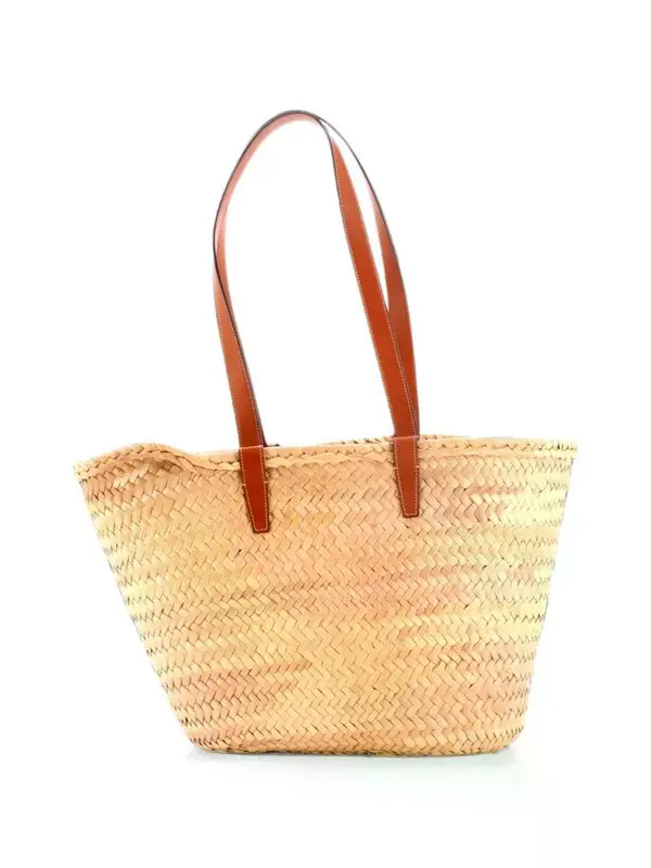 Celine Triomphe Basket Raffia With Leather Large Shoulder Bag