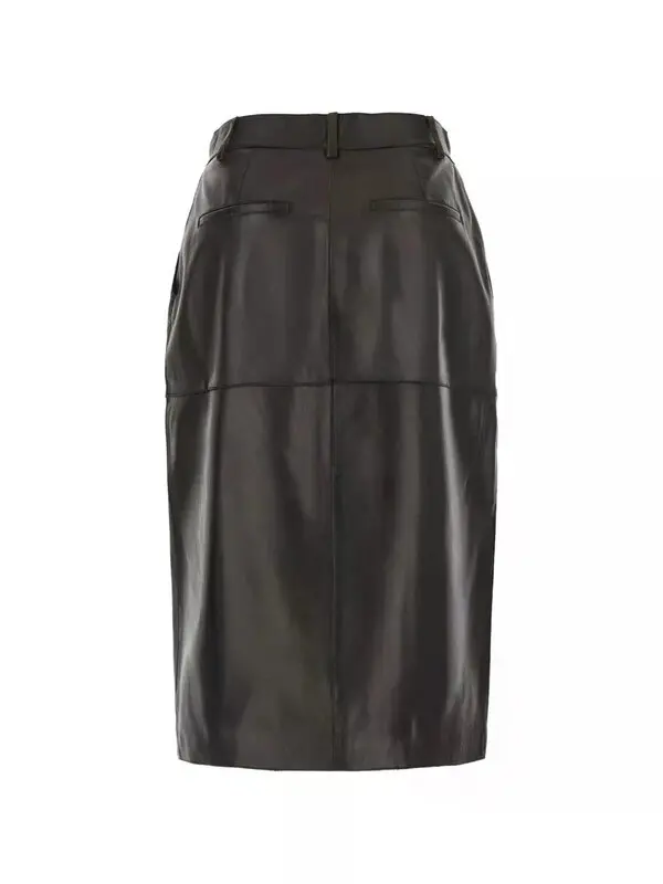 P.a.r.o.s.h Panelled Leather Skirt - Black