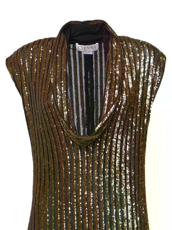GENNY Maxi Sequin-embellished Cowl-neck Dress