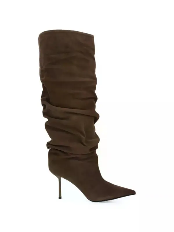 LE SILLA Bella Ruched-shaft Pointed-toe Boots - Brown